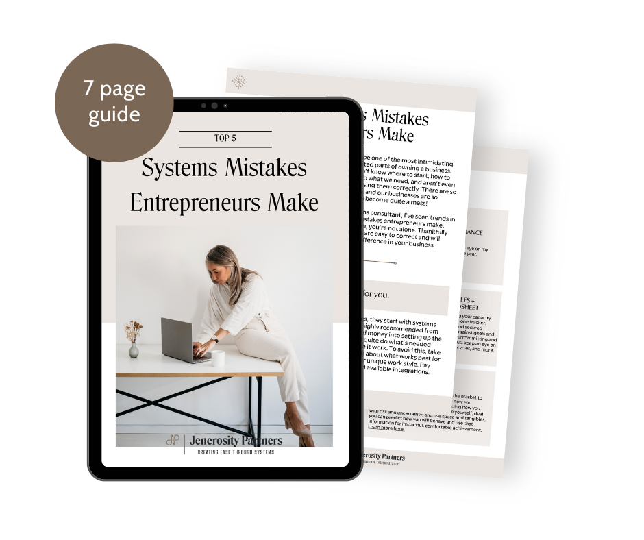 5 Systems Mistakes Entrepreneurs Make - Jenerosity Partners