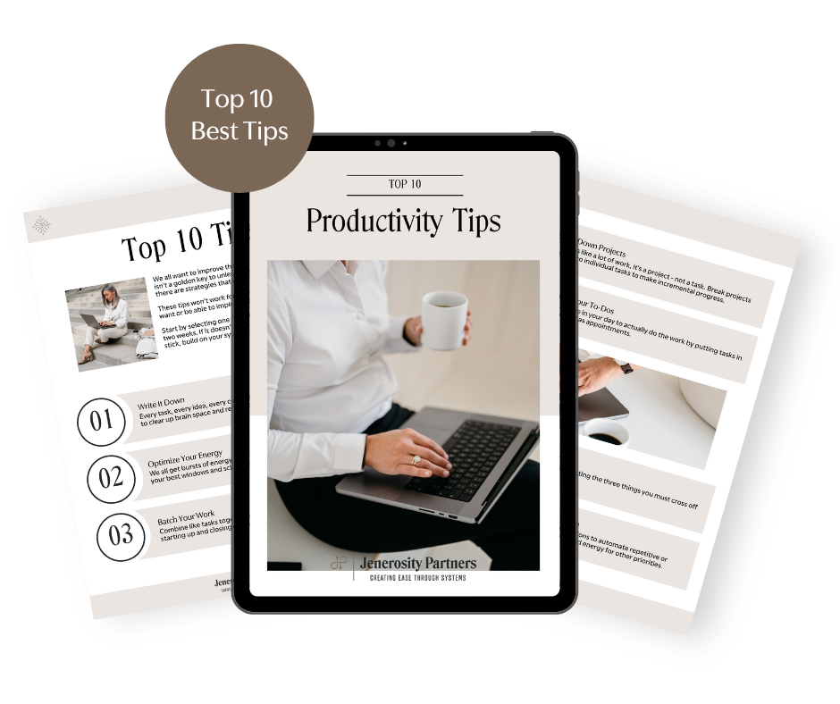 Productivity Tips - Jenerosity Partners