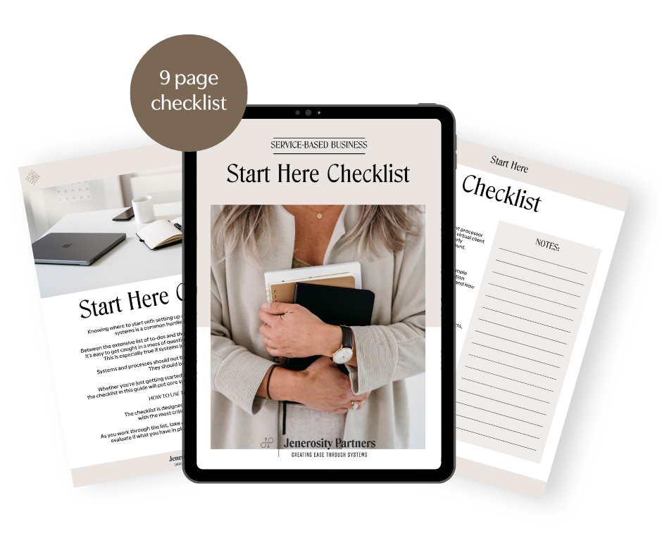Start Here Checklist - Jenerosity Partners